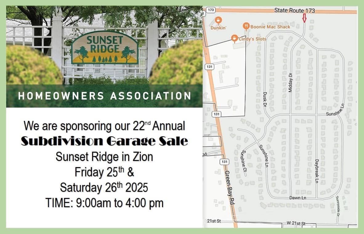 2025 Garage Sale Information - Sunset Ridge Homeowners Association